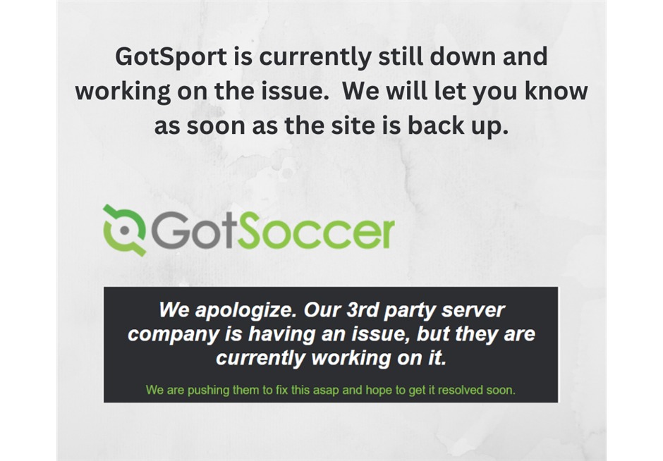GotSport Down - General News - News | Texas - North